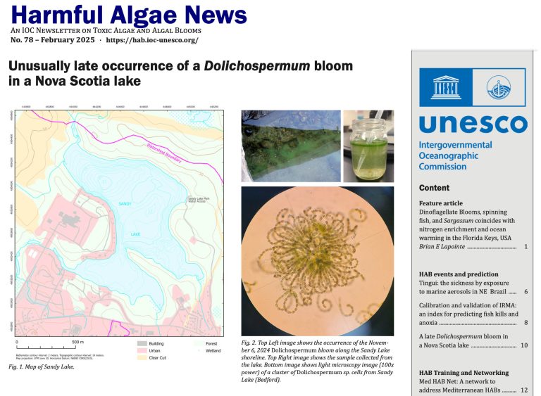 Unusually late BGA bloom in Sandy Lake (Bedford) reported in Harmful ...
